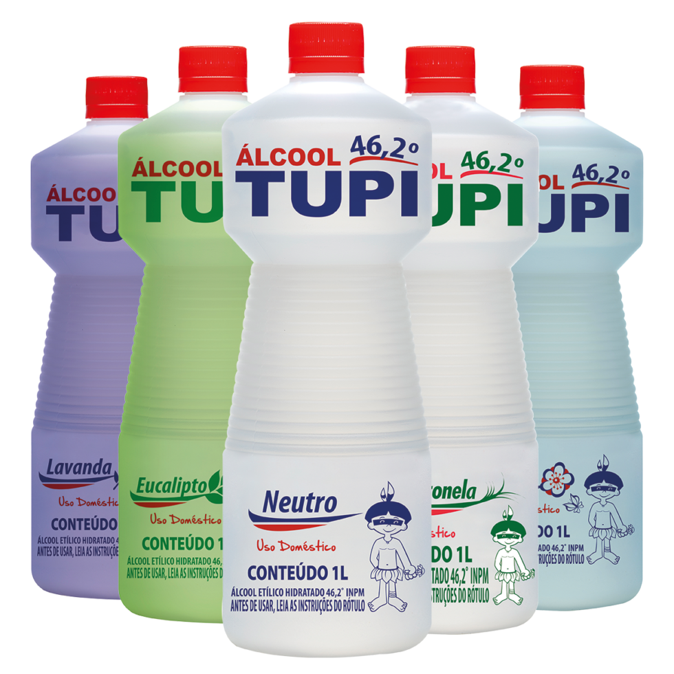 Álcool TUPI 46,2 Líquido TUPI - 1L - Familia Tupi