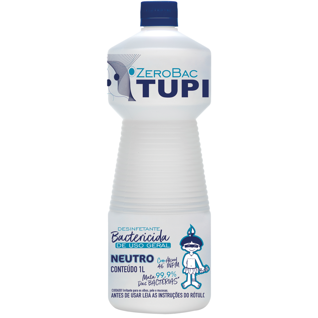 Álcool líquido TUPI ZEROBAC Neutro - 1L - Familia Tupi